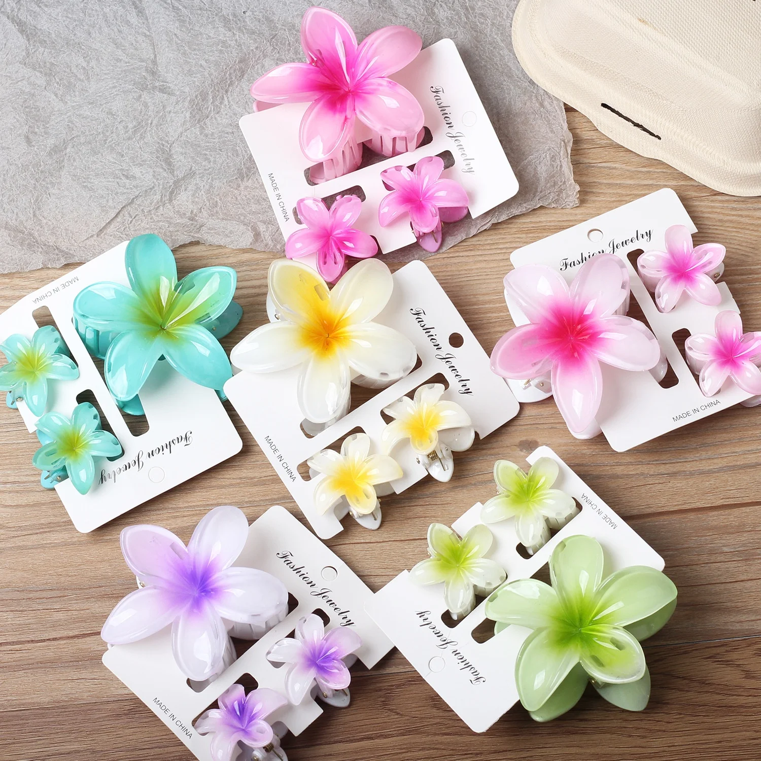 Elegant 3pc Set Shark Clip Hair Claw Accessories Egg Flower Hairpin ...