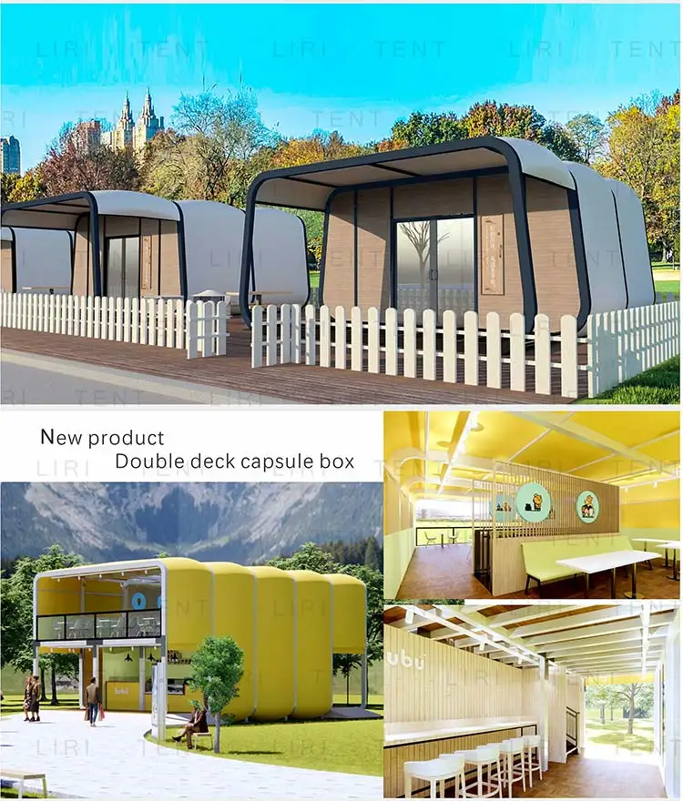6m Modern Modular Glamping Capsule Box Hotel Tents for Coffee Shop