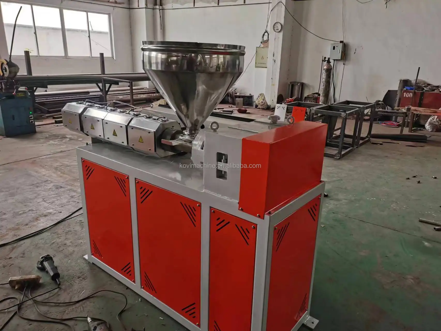 Plastic Bottle Fiber Extruder Machine Single Screw Polyester Fiber ...