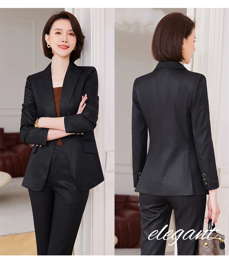 Oem Elegant Ladies Office Suit Uniforms 2 Piece Set Career Dresses Suit ...