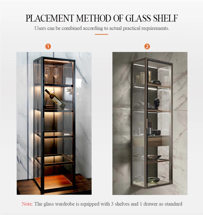Aluminum Display Cabinet Luxury Storage Cabinet High Quality Wall Mount ...