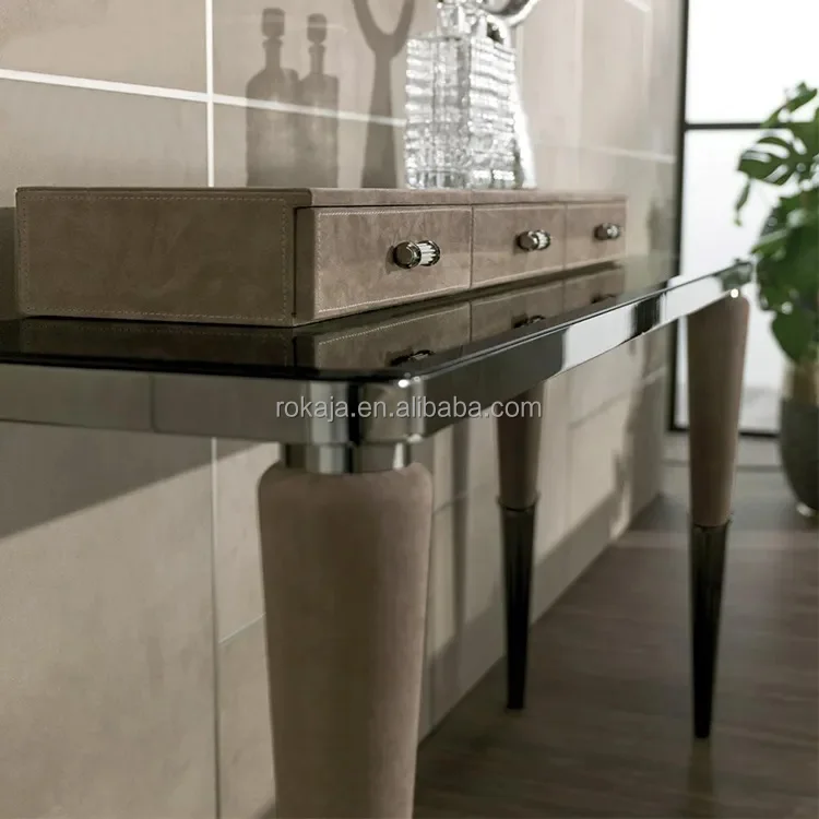 Modern Italian Gold Marble Top Console Table Luxury Jewelry Box Drawer ...