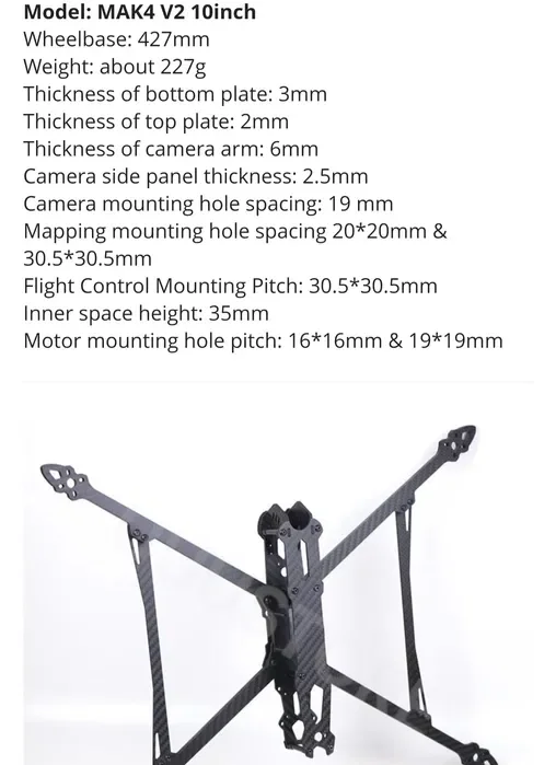 Mark4 5 Inch 7 Inch Mark4 V2 10 Inch 427mm Racing Drone Frame Crossing ...
