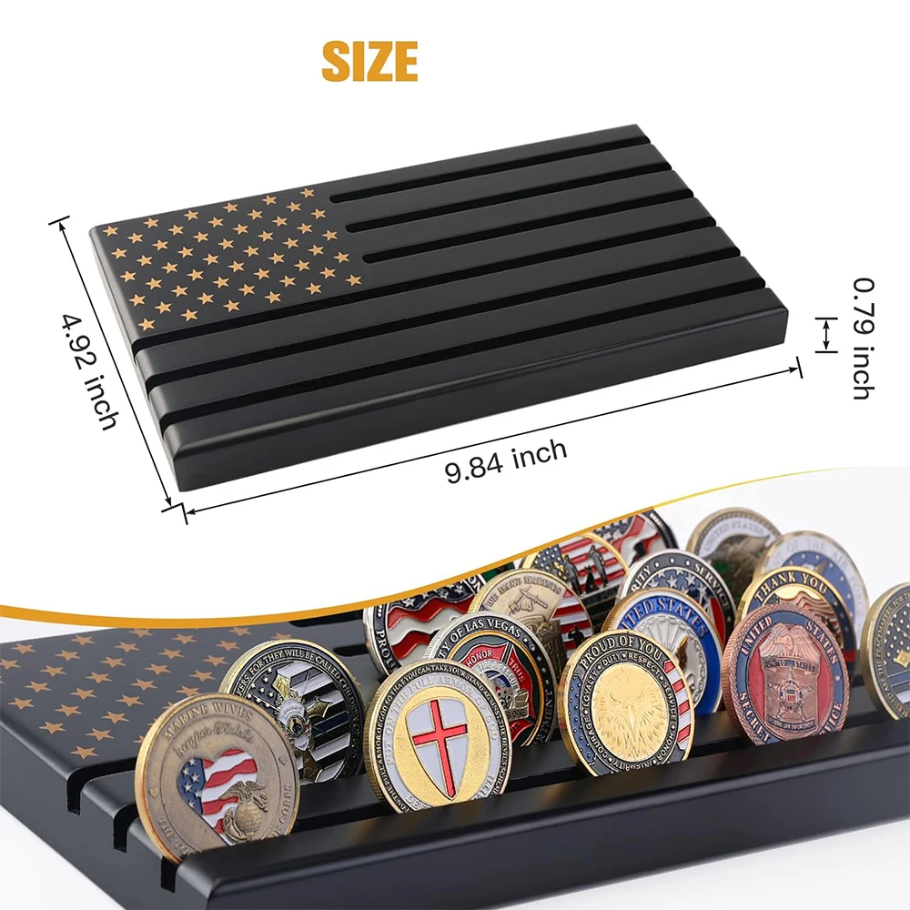 Military Challenge Coins Display Stand Wooden Challenge Coins Holder 6 ...