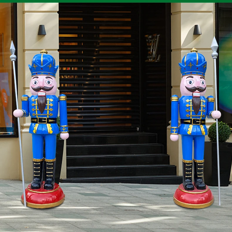 Fiberglass Nutcracker Statue - Large Outdoor Christmas Decoration