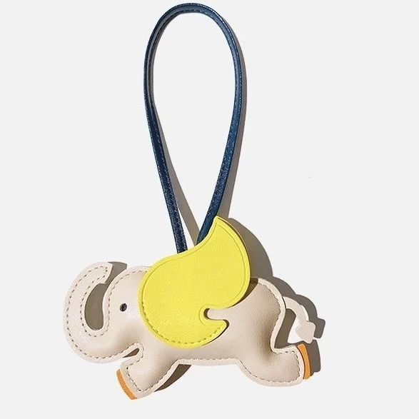 Fashion Colorful PU Leather KEYCHAIN Cute Animal Elephant Bag Charm for ...