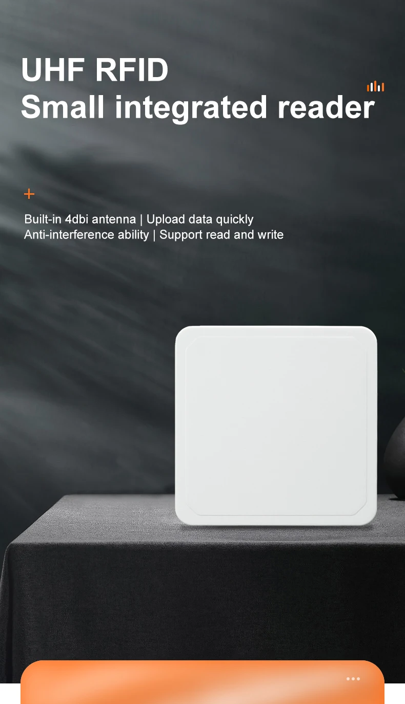 Small Size 5M 4dbi Reader UHF RFID Integrated Reader RS232 TCP/IP RS485 Access Card Reader ...