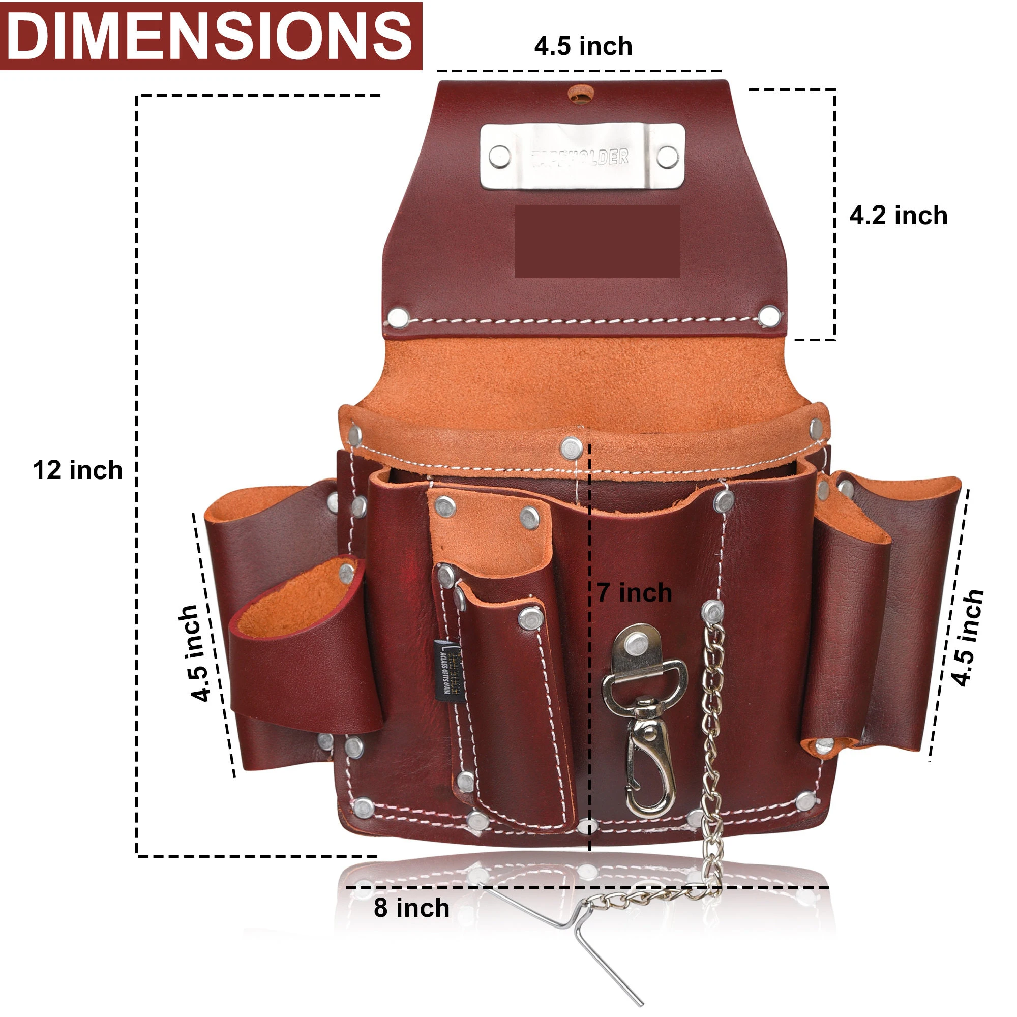 Leather Electrical Tool Bag Contraction Tool Pouch Heavy-duty Custom ...