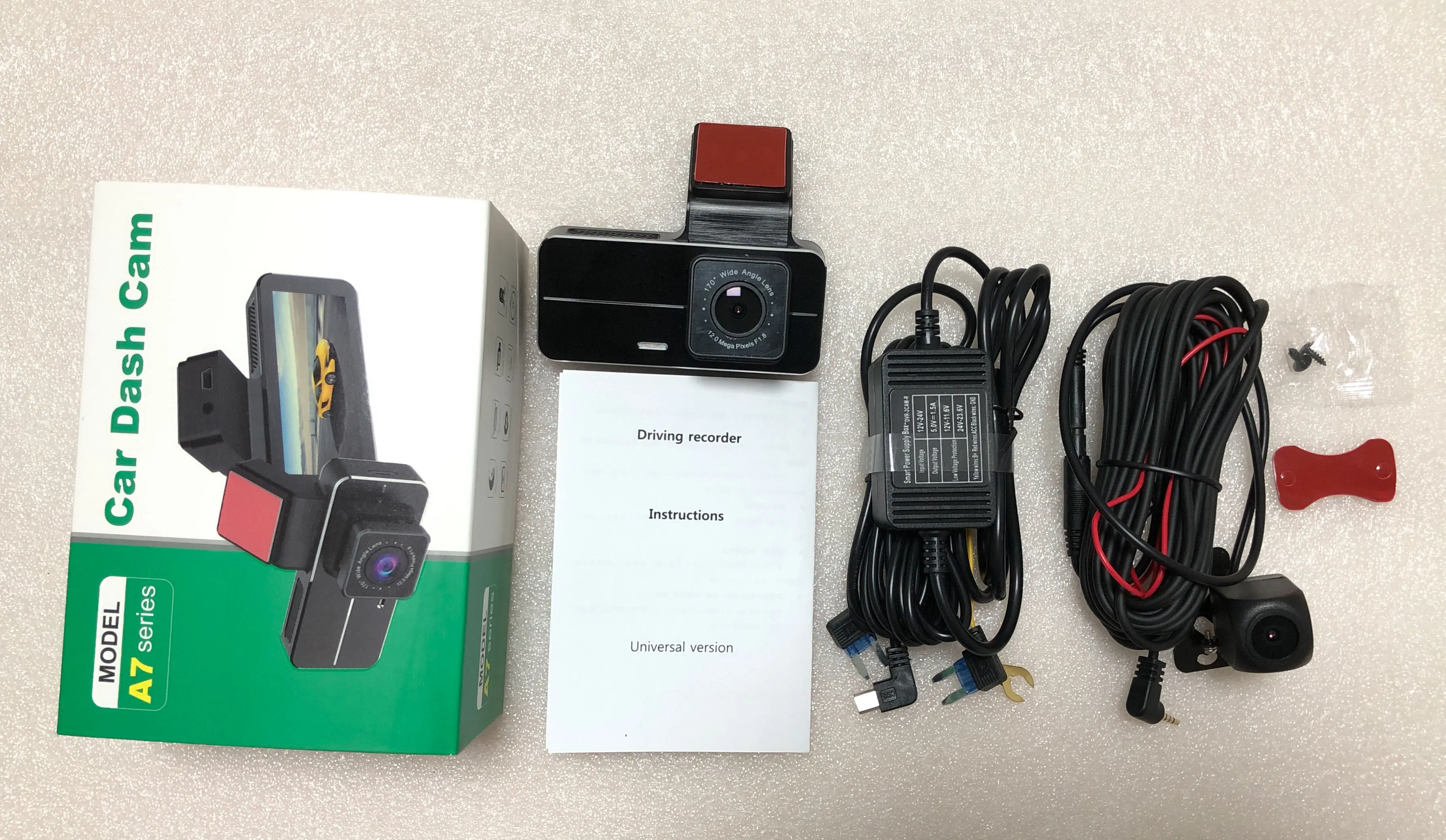 2.5k Mini Wifi Dash Cam Gps 3.5inch Night Vision Loop Records Dual Lens ...