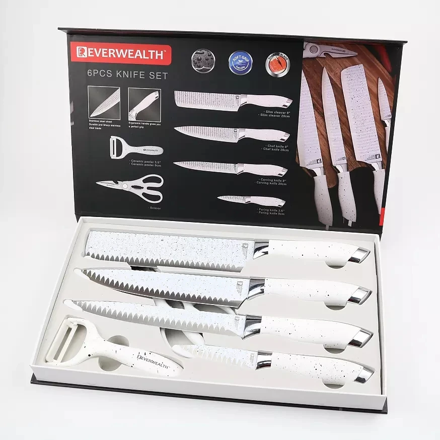 Factory Direct 6pcs Stainless Steel Kitchen Knife Set with PP Handle ...
