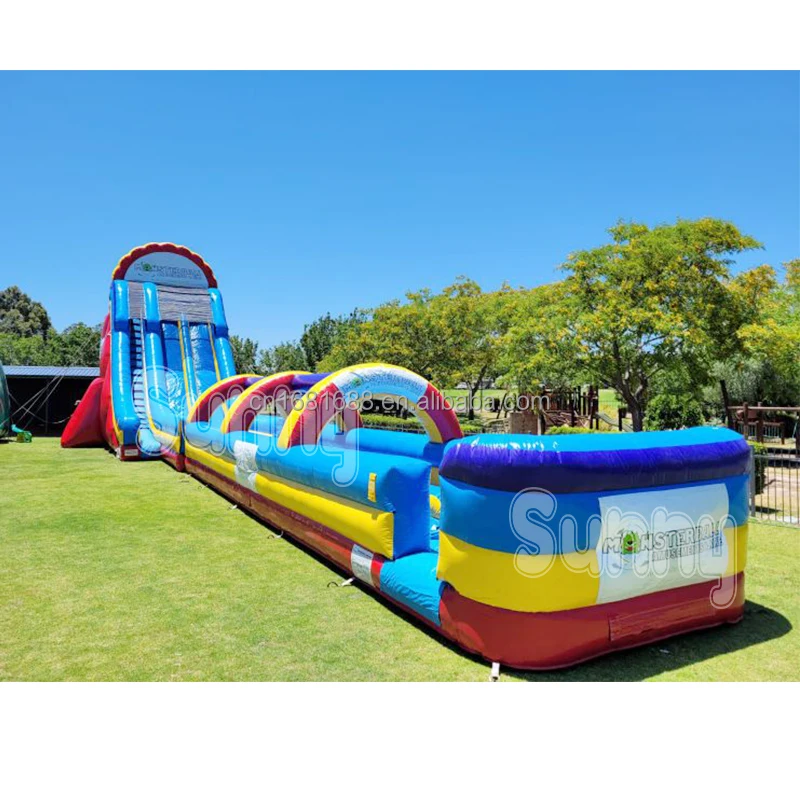 Commercial Double Lane Inflatable Waterslide Pool Inflatable Dry And ...