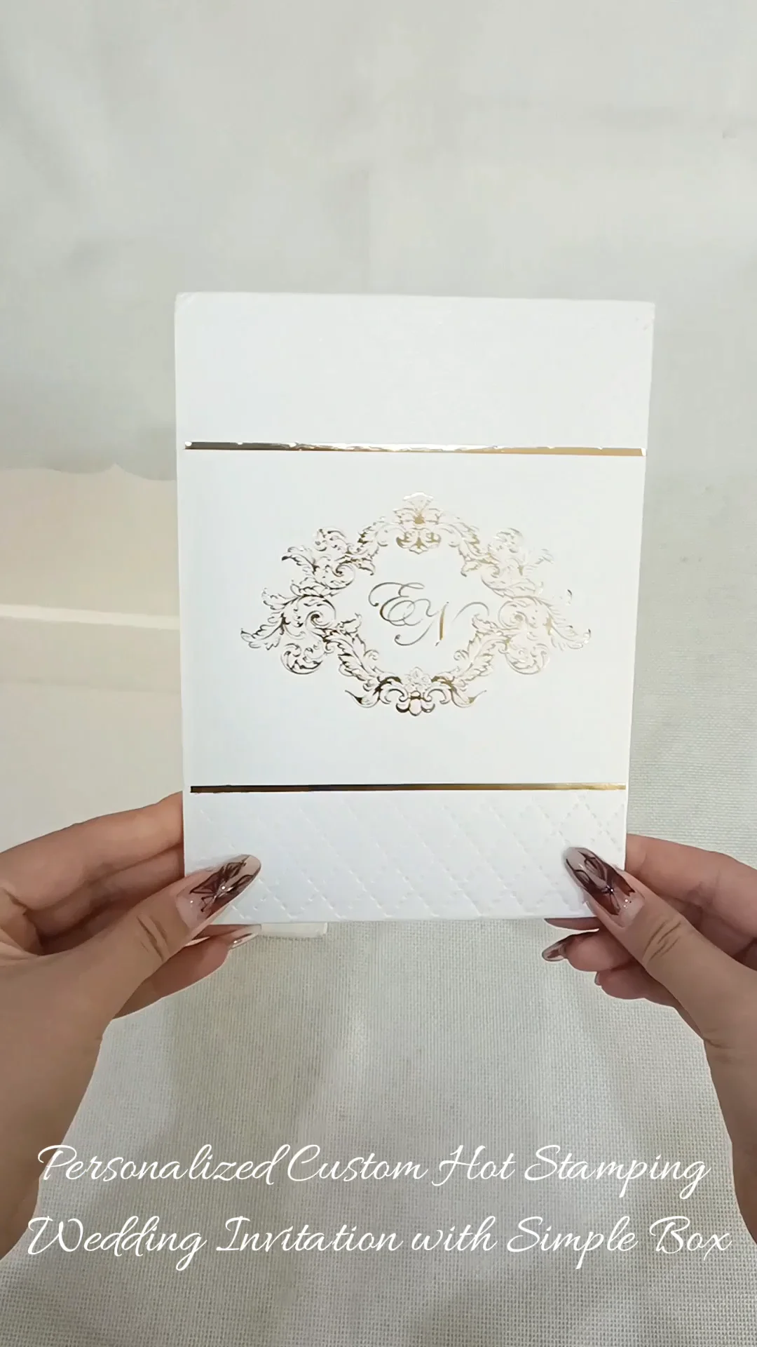 Personalized Embossing Logo White And Gold Foil Luxury Paper Hardcover ...