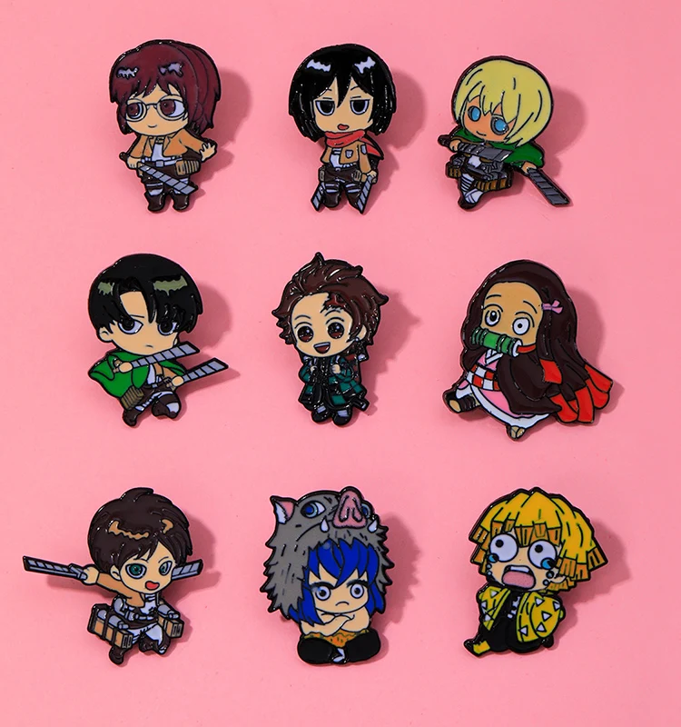 Anime Peripheral Series of Cartoon Characters Brooch Metal Enamel Lapel ...