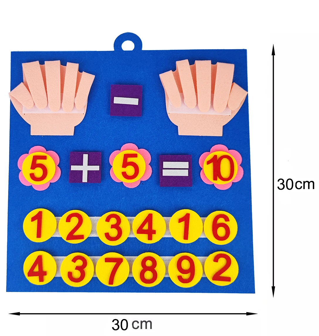 Soft Felt Toys Math Board Finger Board Calculating Math Learning ...