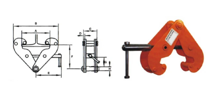 Adjustable Heavy-Duty I-Beam Clamp Metal Lifting Clamp for Inch ...