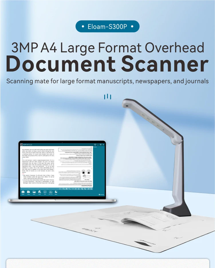 Eloam A4 3megapixels High Speed Ocr Cost-effective Portable Document ...
