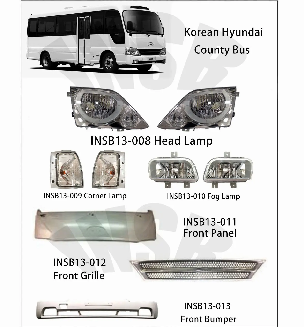 Korean Bus Front Panel for Hyundai County Bus Wholesale