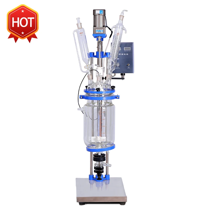 5L Factory Price Laboratory Fermentation Jacketed Glass Reactor ...