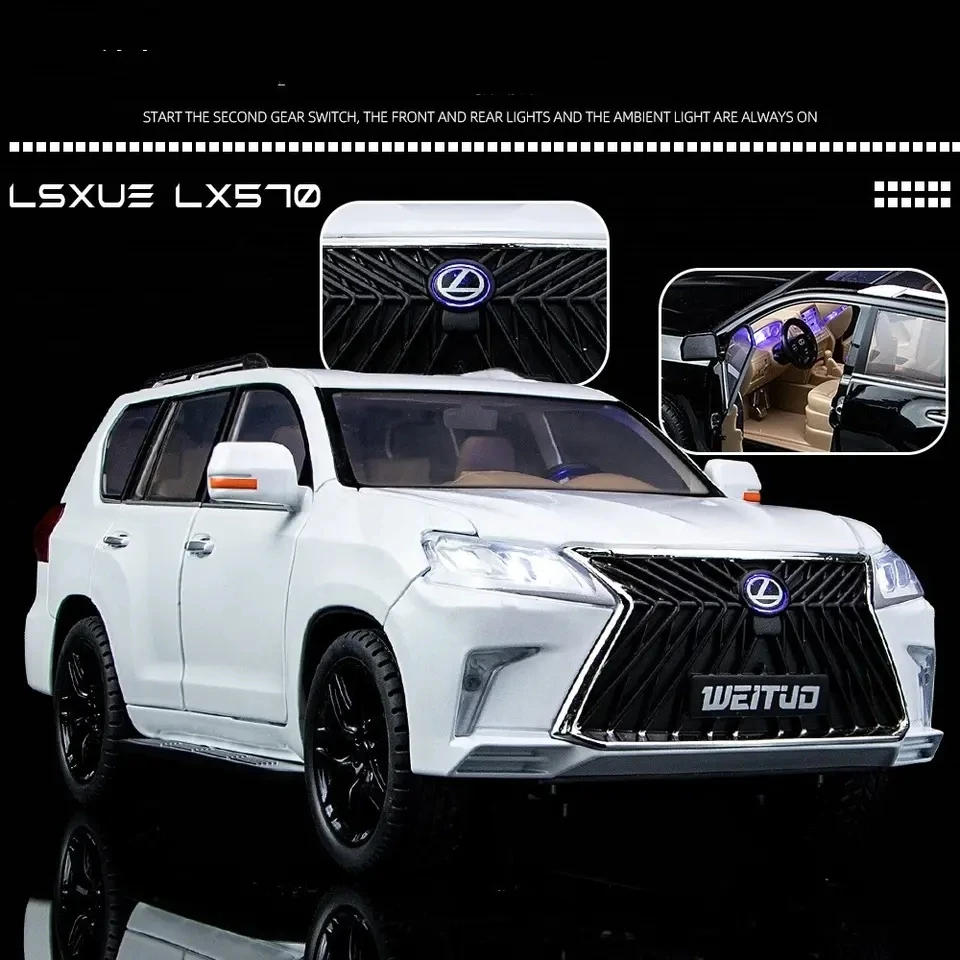 New 1:18 Lexus LX570 Simulation Alloy Sound-light Pull Back Car Model ...