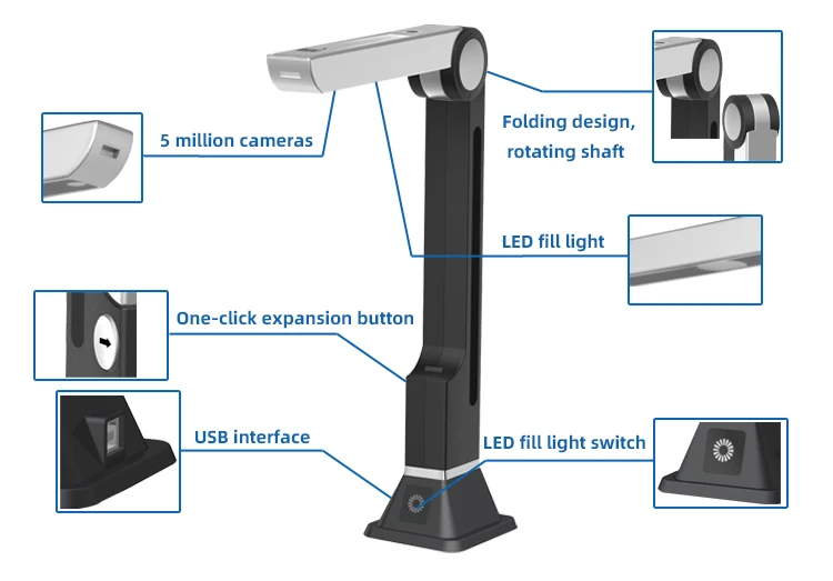 2023 A3 Format 500mp Ocr Function Portable Usb Scanner Document ...