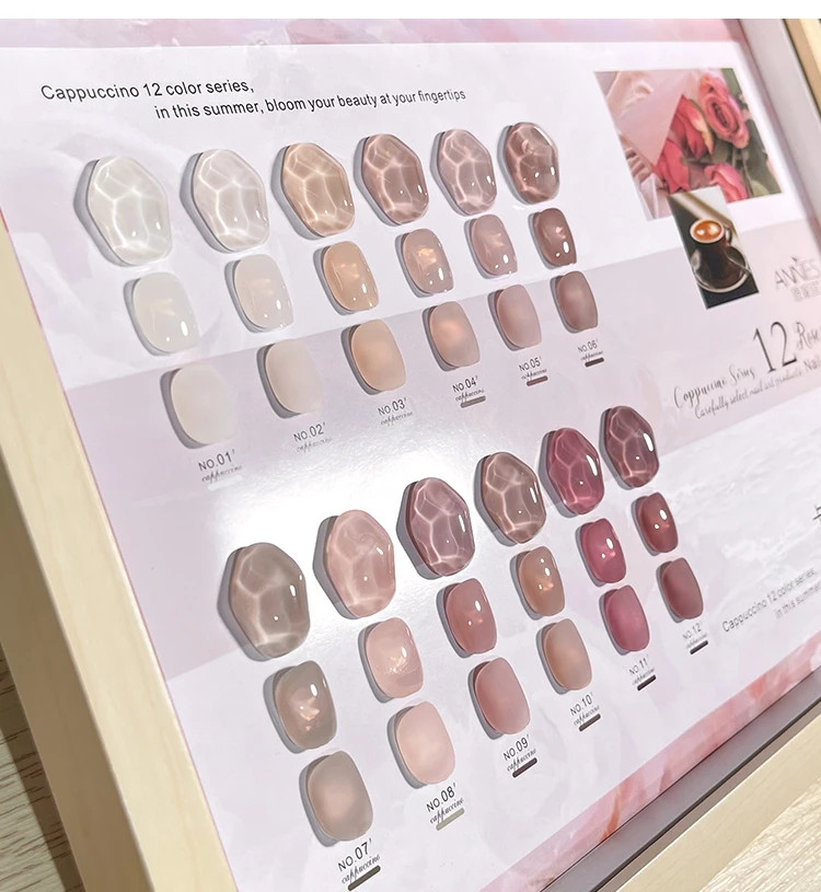 Cappuccino 12 Colors Jelly Ice Translucent Nail Gel Polish Set 4d Solid ...