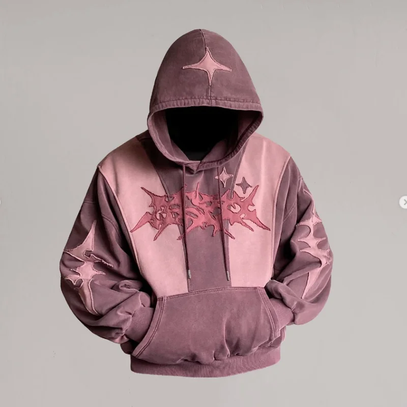 Shop Our Trendy Vintage Washing Color Block Stitching Hoodie