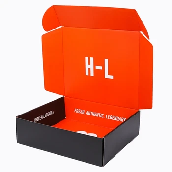 Custom Biodegradable Recyclable Black & Orange Paper Packaging ...