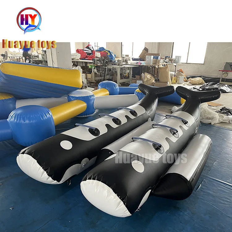 Large Portable Inflatable Shark Banana Fish Toy Cute Canvas Sail Boat ...