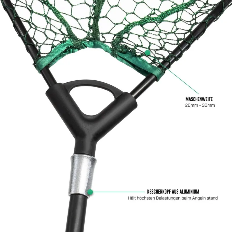 Balanzze Rubber Ultra Light Telescopic Landing Net Triangle Carp ...