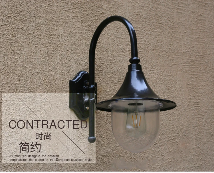 European Style Outdoor Waterproof Wall Lamp IP65 Rating Aluminum Base ...
