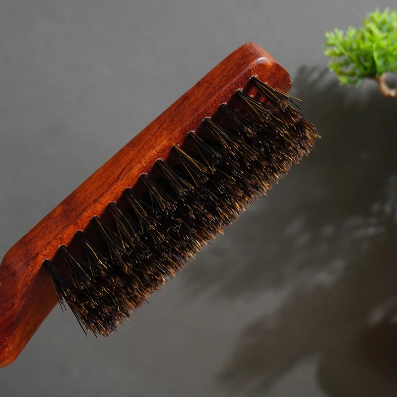 Men's Grease Hair Styling Beard Brush Solid Wood Bristle Soft Broken ...