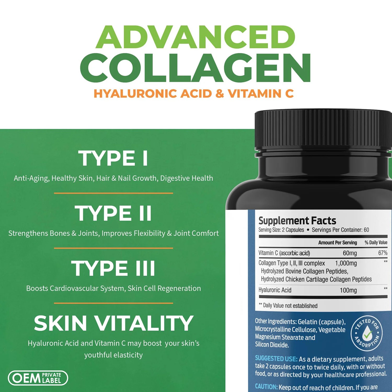 Multi Collagen Burn Pills With Hyaluronic Acid Vitamin Capsules ...