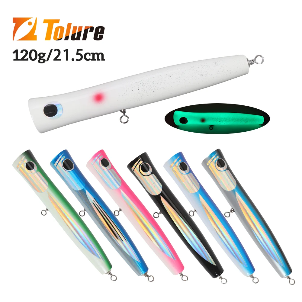 Alibaba.com: Tolure 120g Wooden Popper Lure, Fishing Stick Bait Wood ...