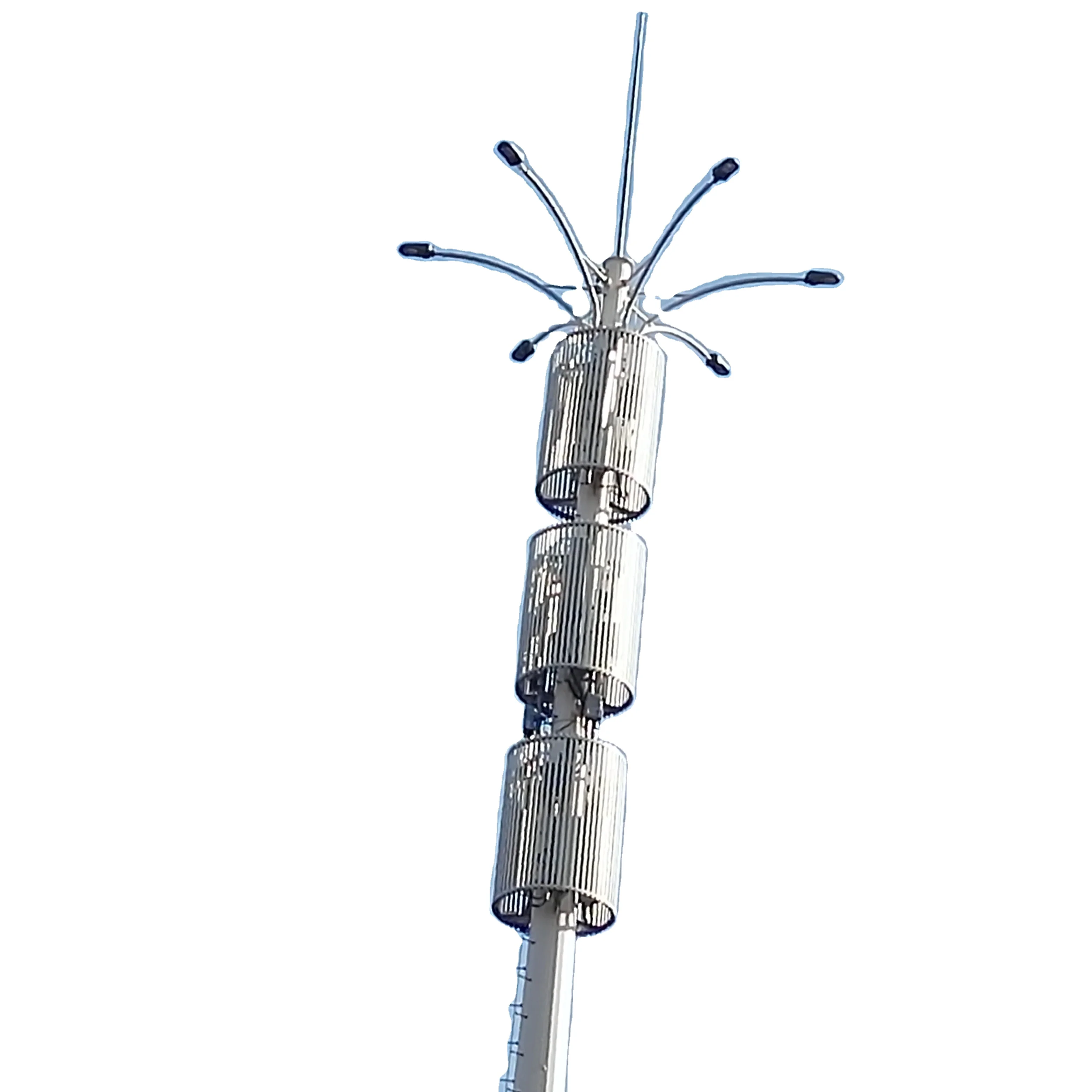 Telecommunication Steel Tower Telecom Monopole With Inner Climbing ...