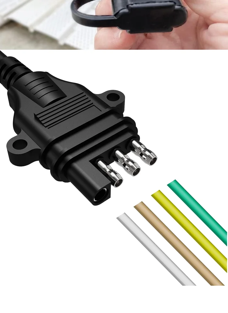 Heavy Duty For Truck Camper Blade Molded Rv Cable Wire 5 Way Trailer ...