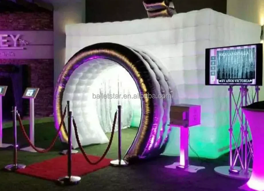 3 Doors Inflatable LED Photo Booth Tent - 10x10 Customized