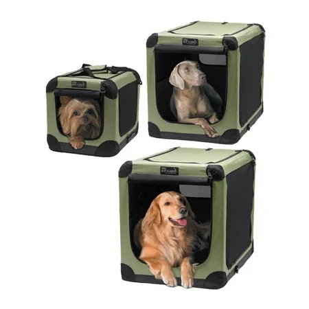 2-door Collapsible Soft-Sided Folding Travel Crate Dog Kenne