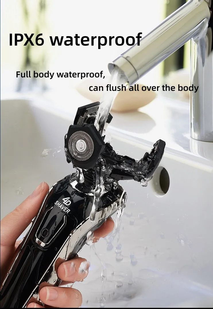 Usb Rotary Rechargeable Electric Shaver Waterproof Triple Blade Shavers ...