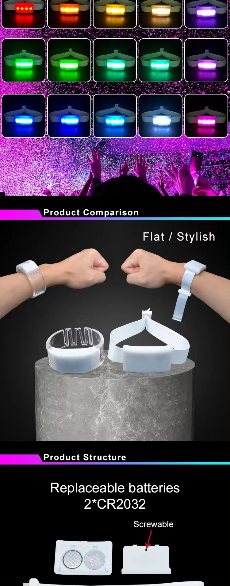 Wristband Dmx Glow Remote Controlled Rgb Led Bracelet Festival ...