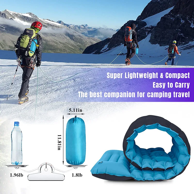 Backpacking Hiking 200*70*10cm Foldable Nylon TPU Air Mattress