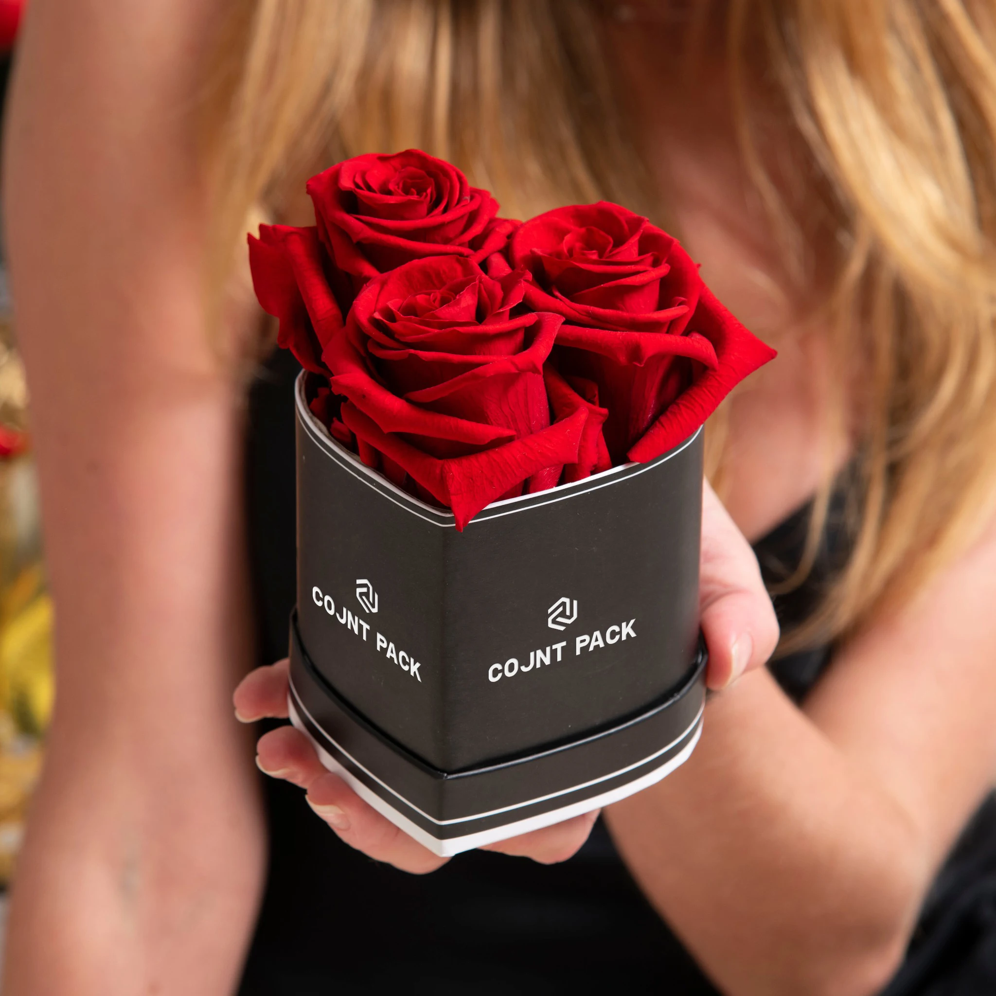 Luxury Custom Logo Heart Shape Packaging Box I Love You Mom Flower Box ...