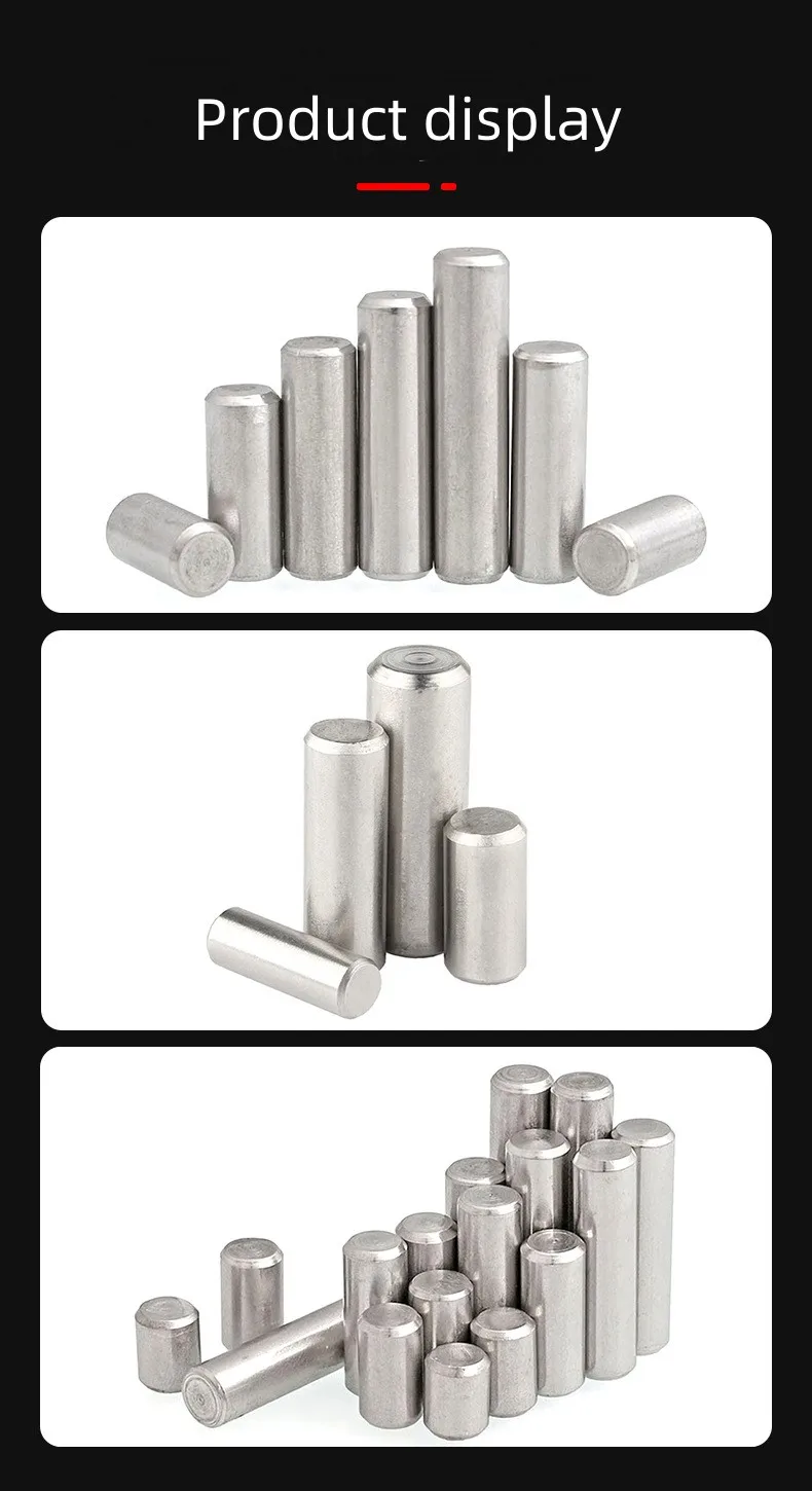 304 Stainless Steel Cylindrical Pin Solid Positioning Pin Din7 Threaded ...