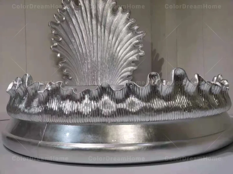 Shell Round Bed Girl Bedroom Furniture Set Princess Bed Silver