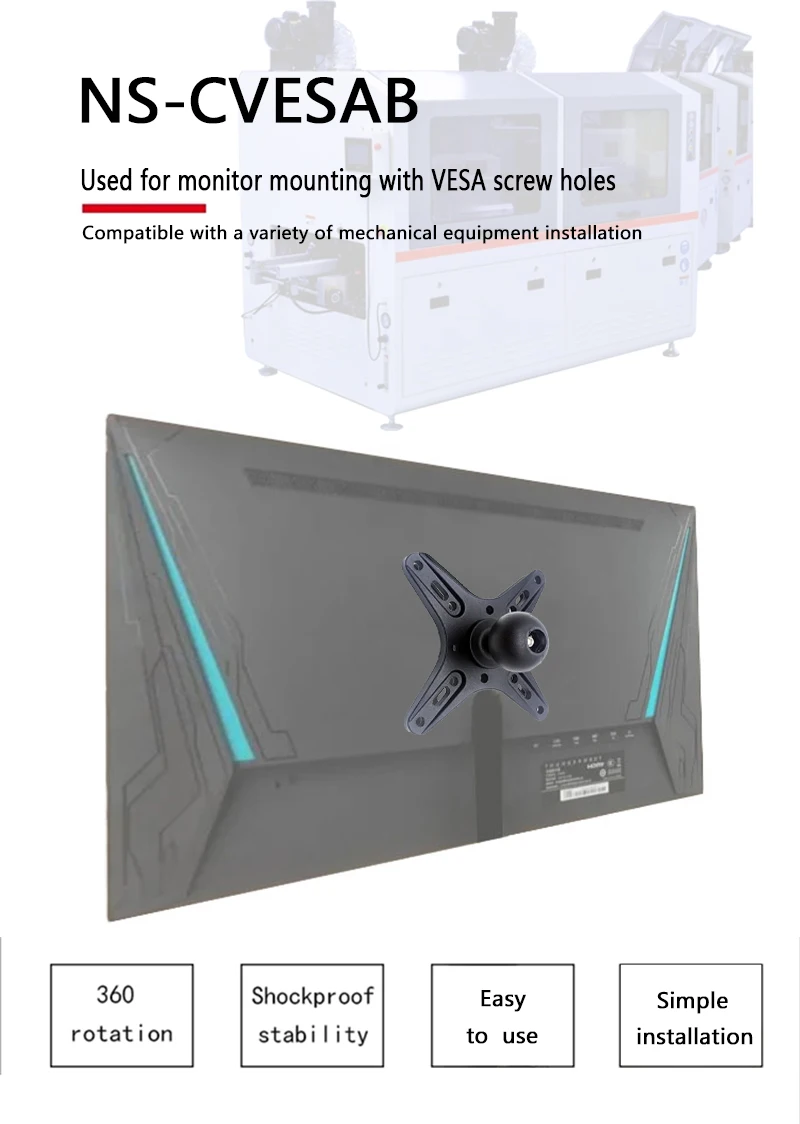 Universal Vesa Bracket To Ball Mount Car Tablet 1.5 Inch Ball Head ...