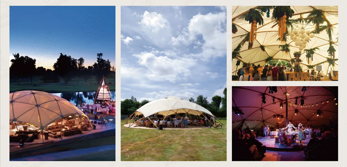 Outdoor Glamping Geodesic Dome Semi Sphere Canopy Event Tent for ...