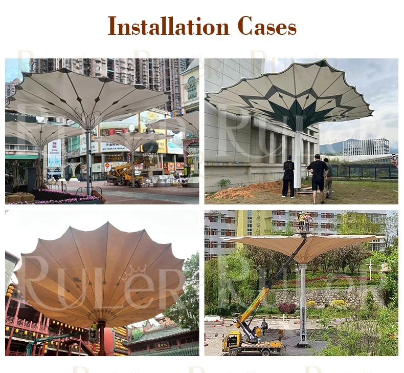 Outdoor Piazza Shading - Electric Giant Umbrella for Nabawi Mosque