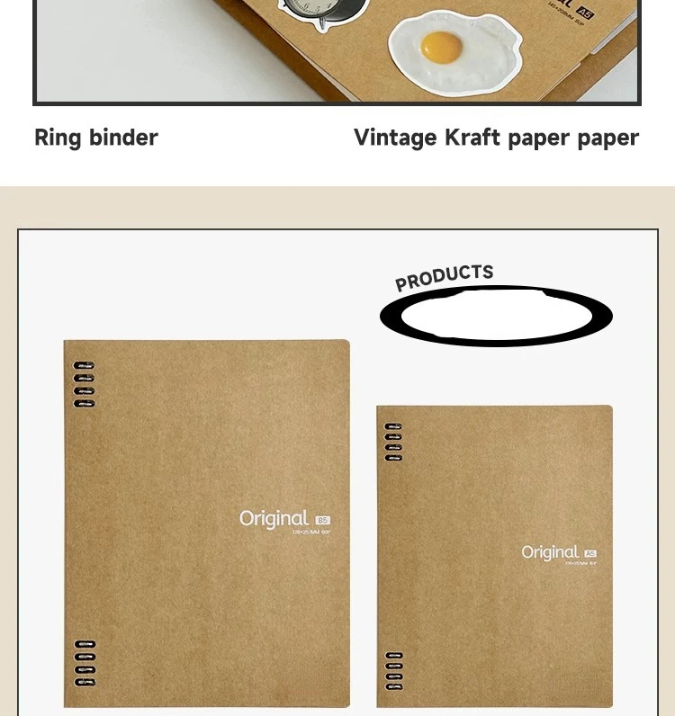 Simple Kraft Paper Cover Detachable Notebook - Creative & Versatile