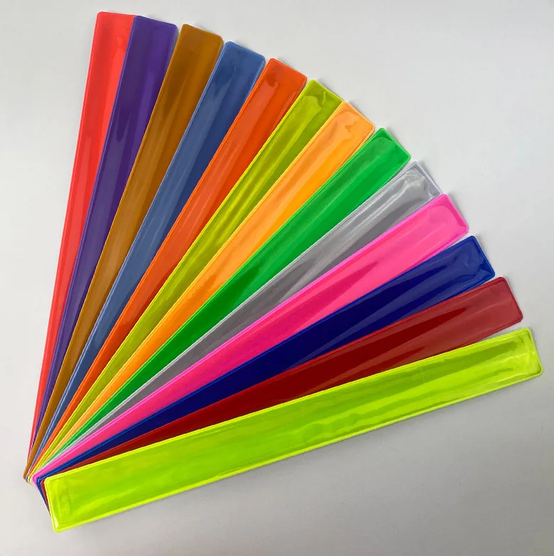 High Visibility Slap Bracelets - Reflective PVC Wrist Bands