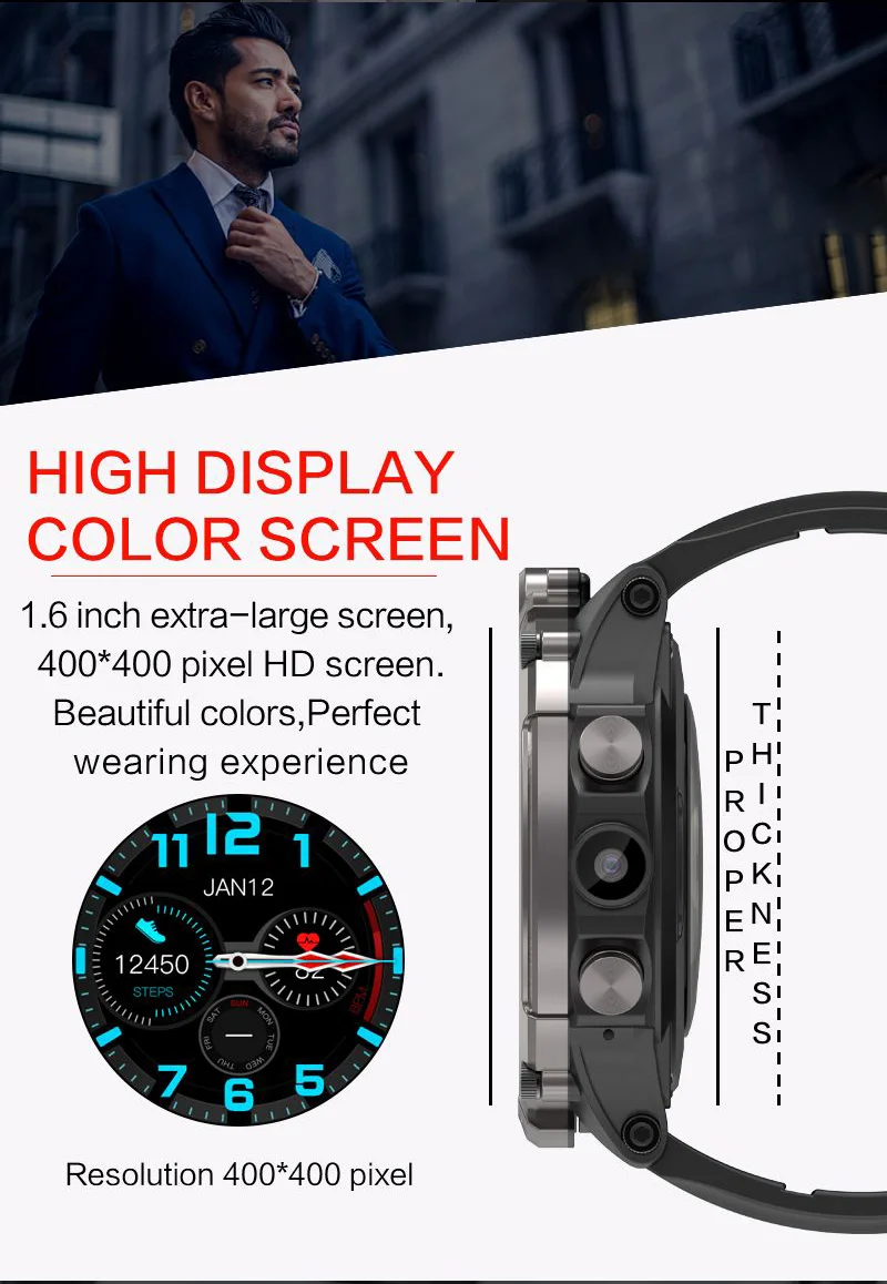 New 1.6inch Big Screen Smartwatch Gps Sdk 4g Sim Smartwatch Wifi Face ...