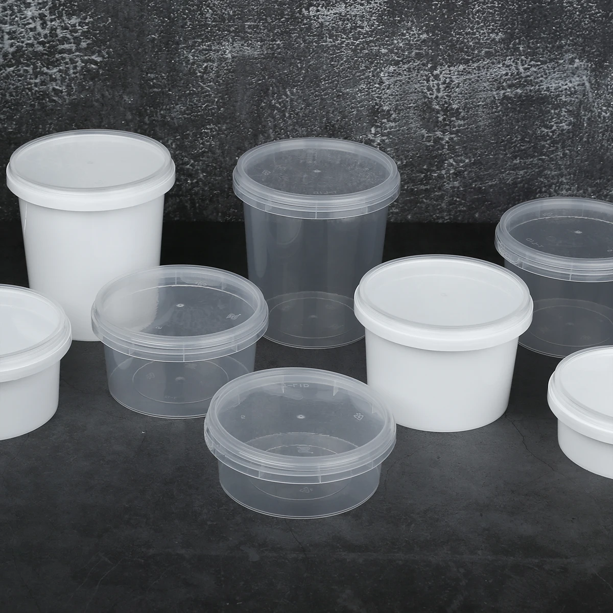 SJMH PP Round Shape Containers for Lunch Disposable Plastic Take Away ...
